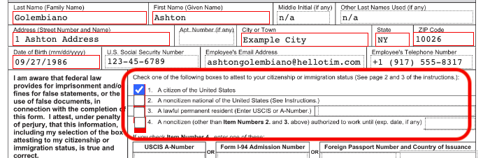 How to submit an I-9 in TiM (Completing Section 1 of Form I-9) – TiM ...