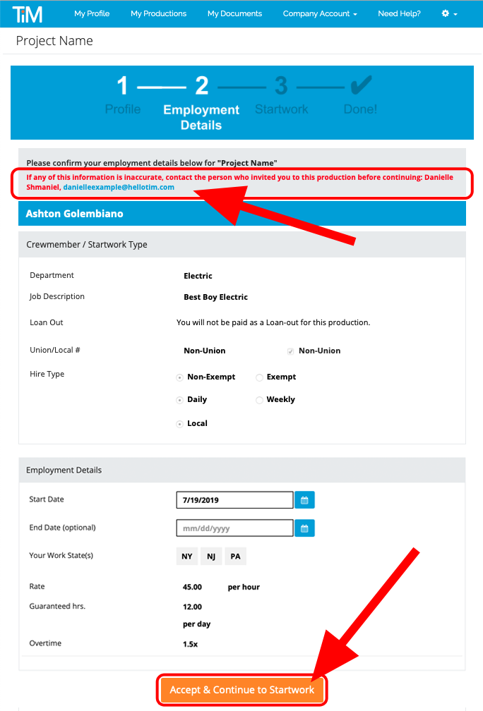 How to complete & submit Startwork in TiM – TiM Help Center
